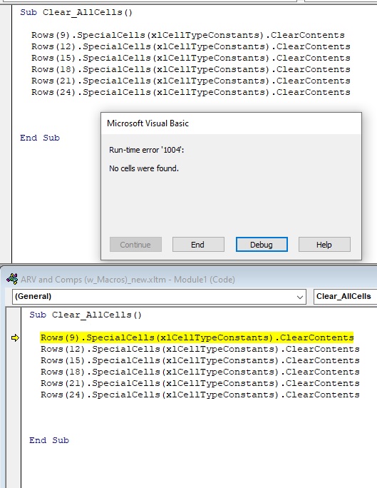 Trying to use VBA to clear cell contents but not the formula/format from specified cell ...
